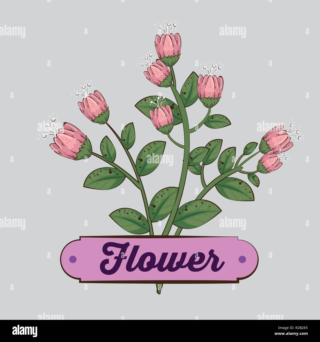 nature flowers plants with petals and leaves Stock Vector Image & Art ...