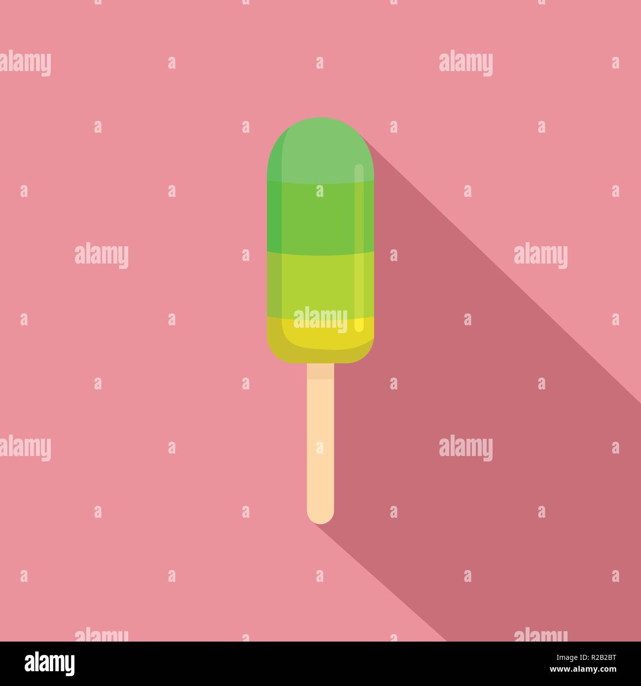 Lime ice cream icon. Flat illustration of lime ice cream vector icon ...