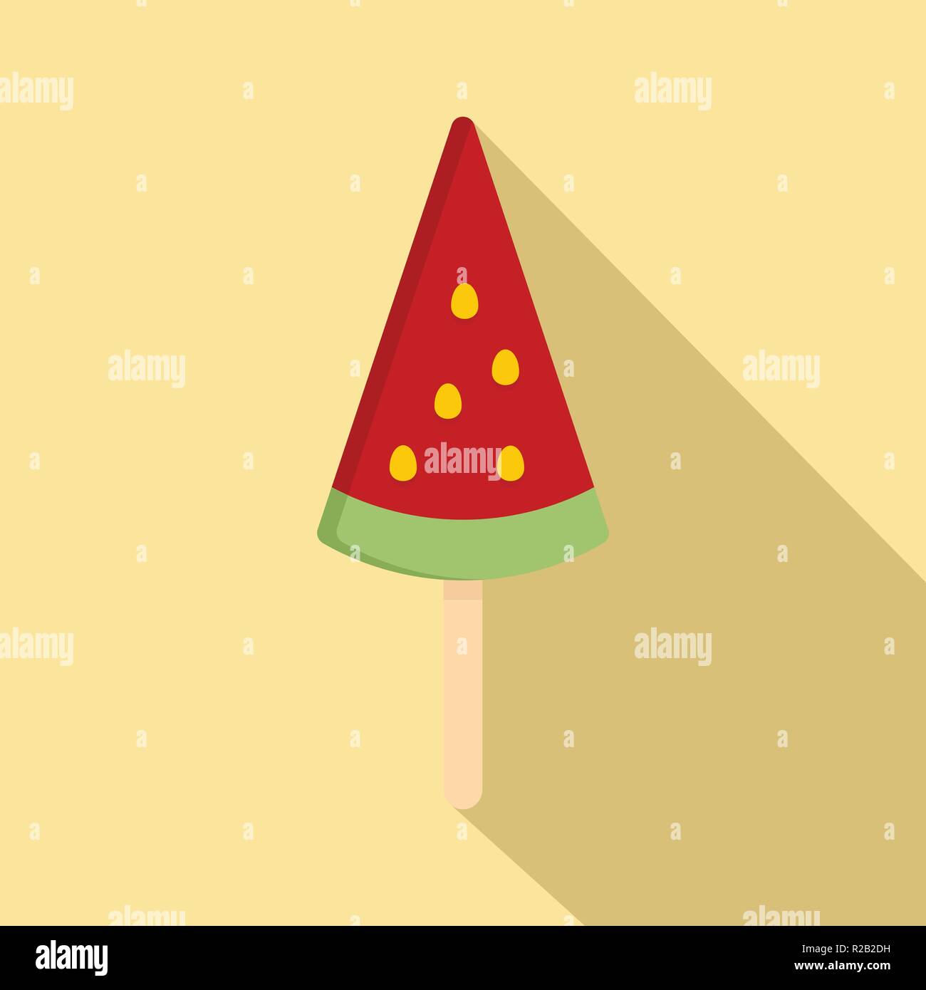 Ice cream watermelon icon. Flat illustration of ice cream watermelon ...