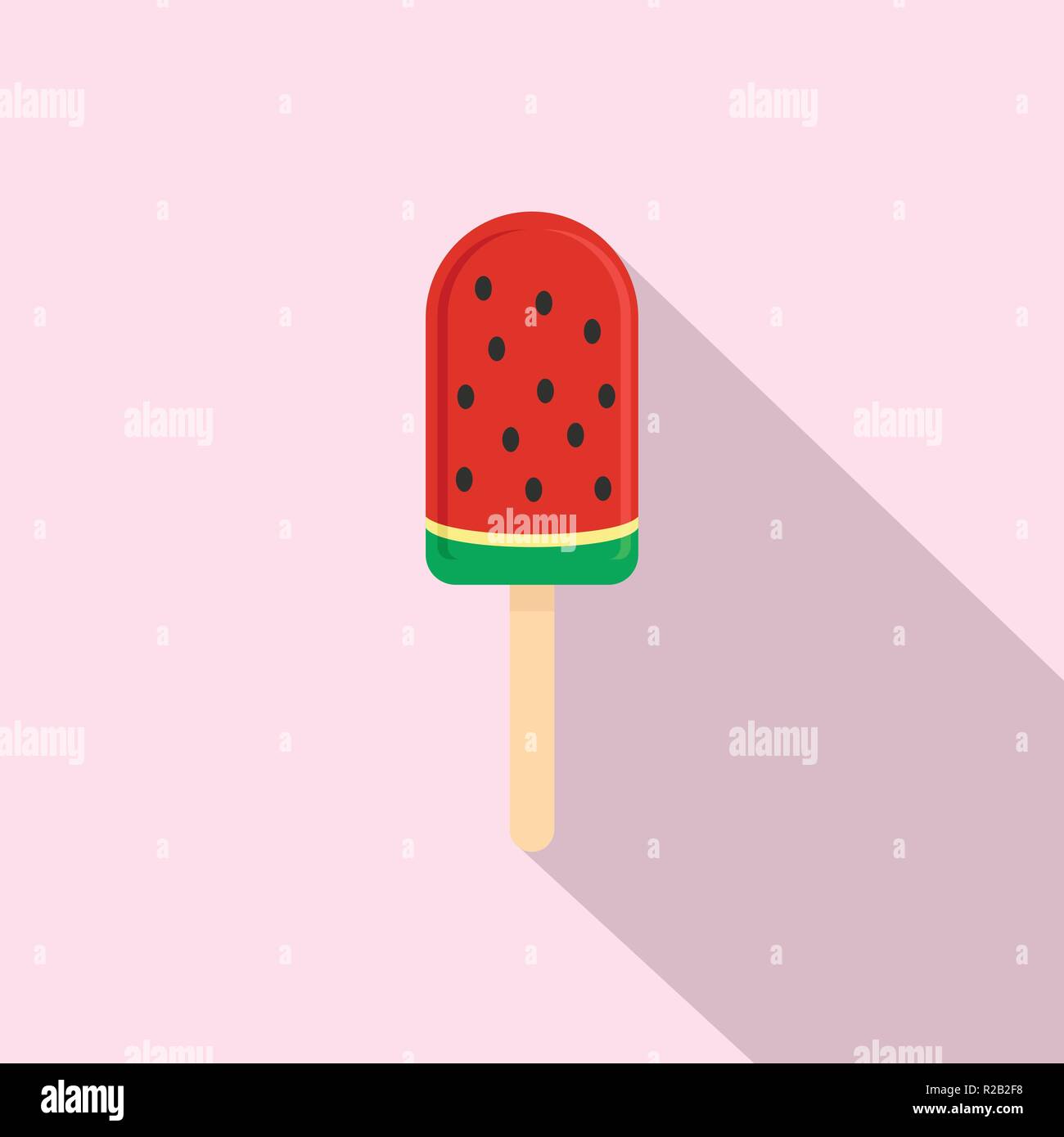 Watermelon ice cream icon. Flat illustration of watermelon ice cream ...