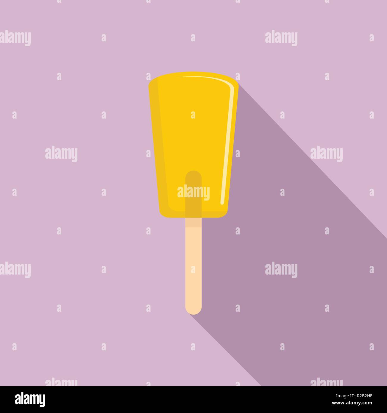 Yellow ice cream icon. Flat illustration of yellow ice cream vector ...
