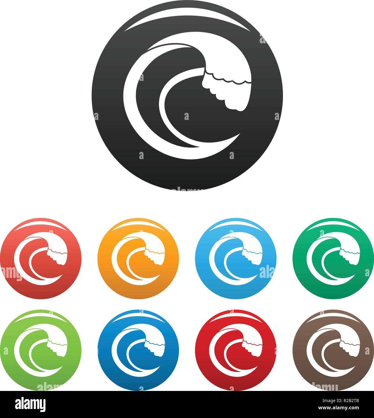 Wave aqua icon. Simple illustration of wave aqua vector icons set color ...