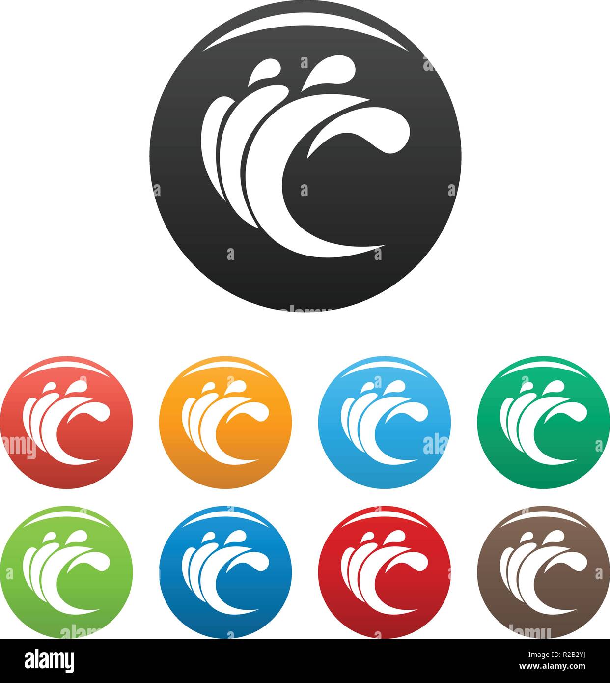 Wave water composition icon. Simple illustration of wave water ...