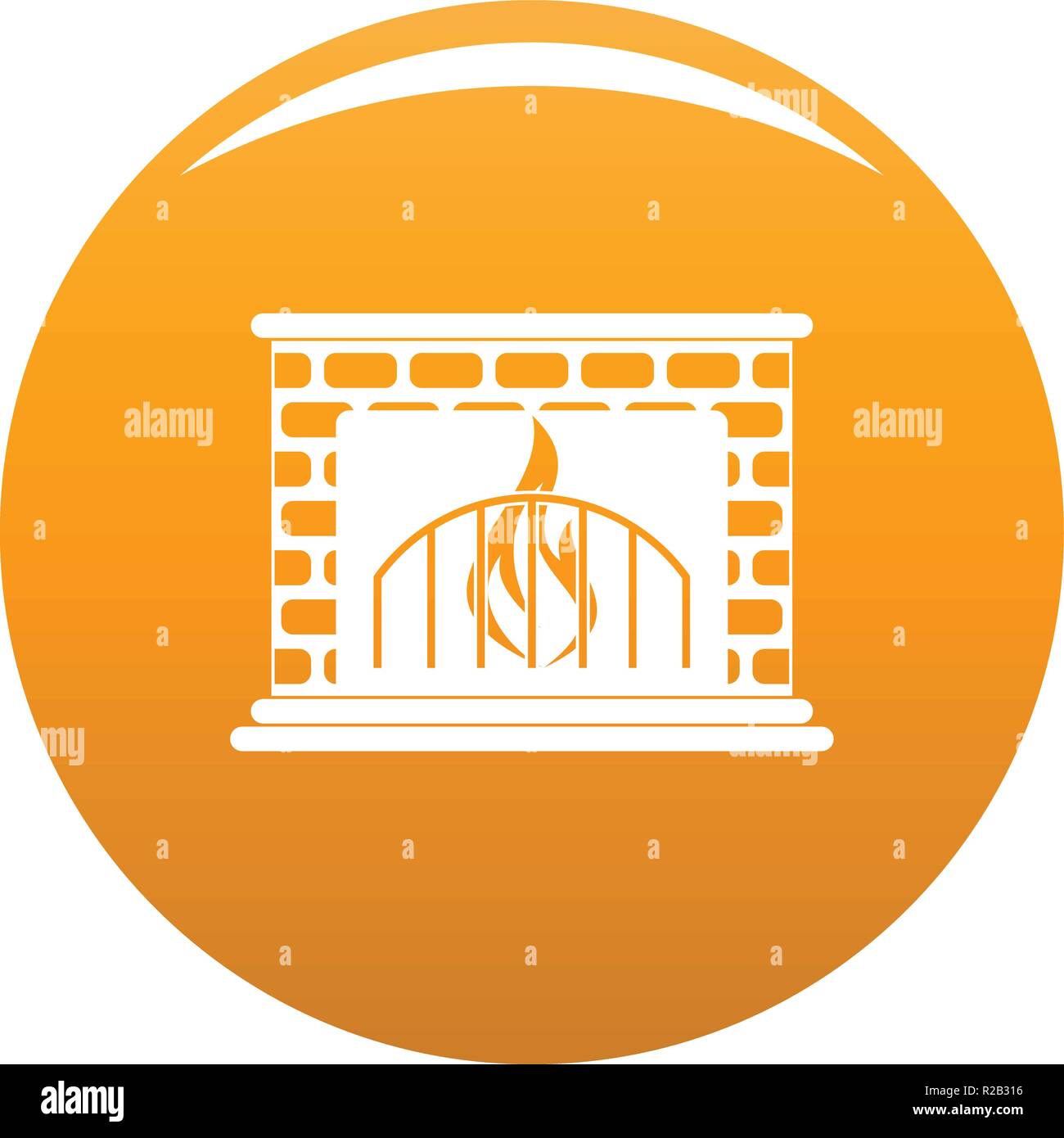 Fireplace icon. Simple illustration of fireplace vector icon for any ...