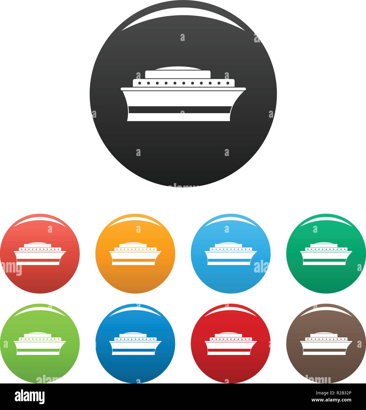 Ship icon. Simple illustration of ship vector icons set color isolated ...