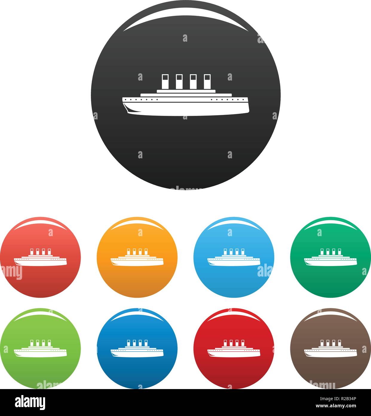 Ship retro icon. Simple illustration of ship retro vector icons set ...