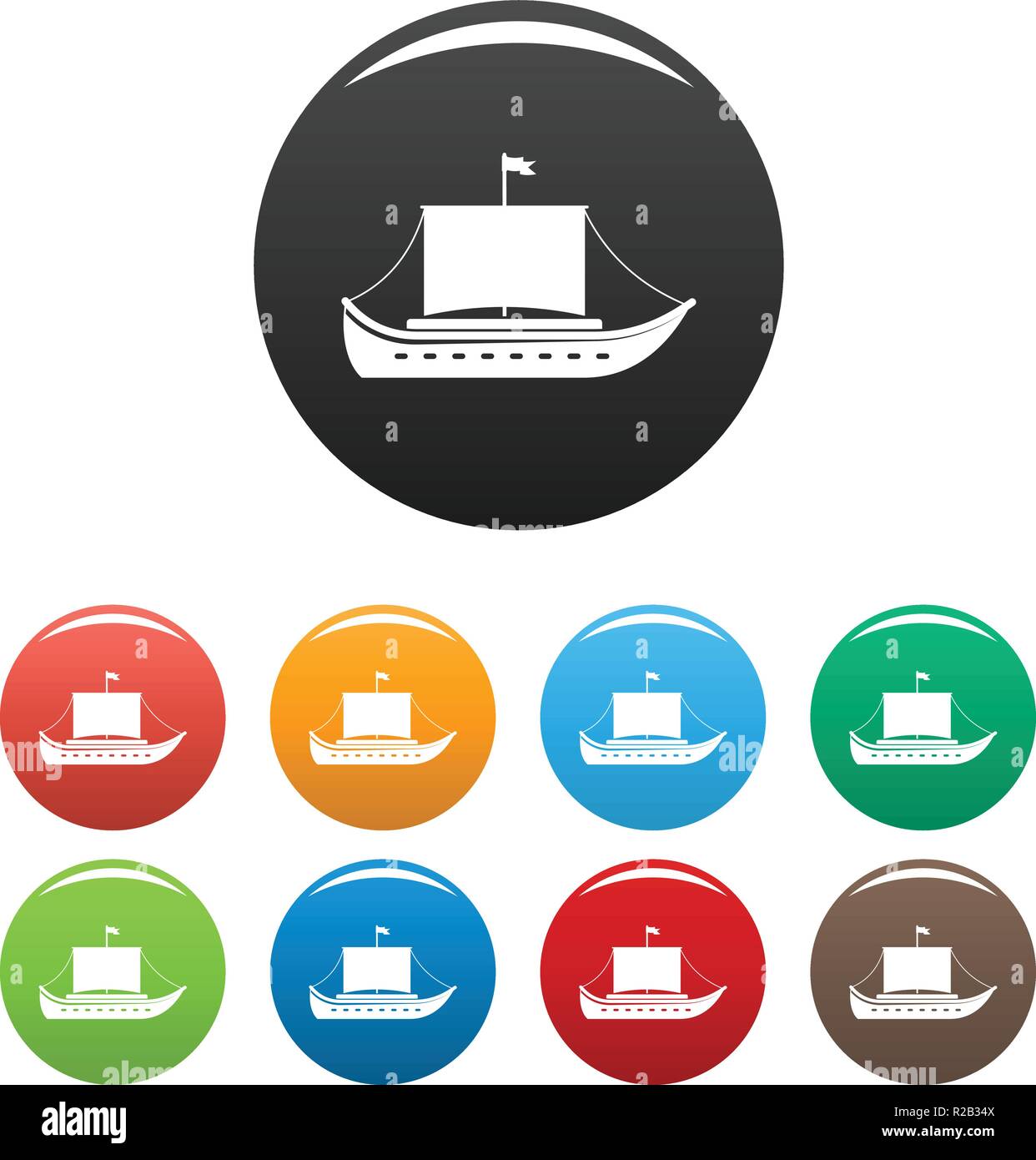 Ship ancient icon. Simple illustration of ship ancient vector icons set ...