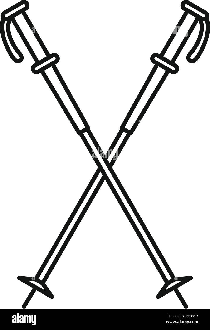Nord walking sticks icon. Outline illustration of nord walking sticks ...