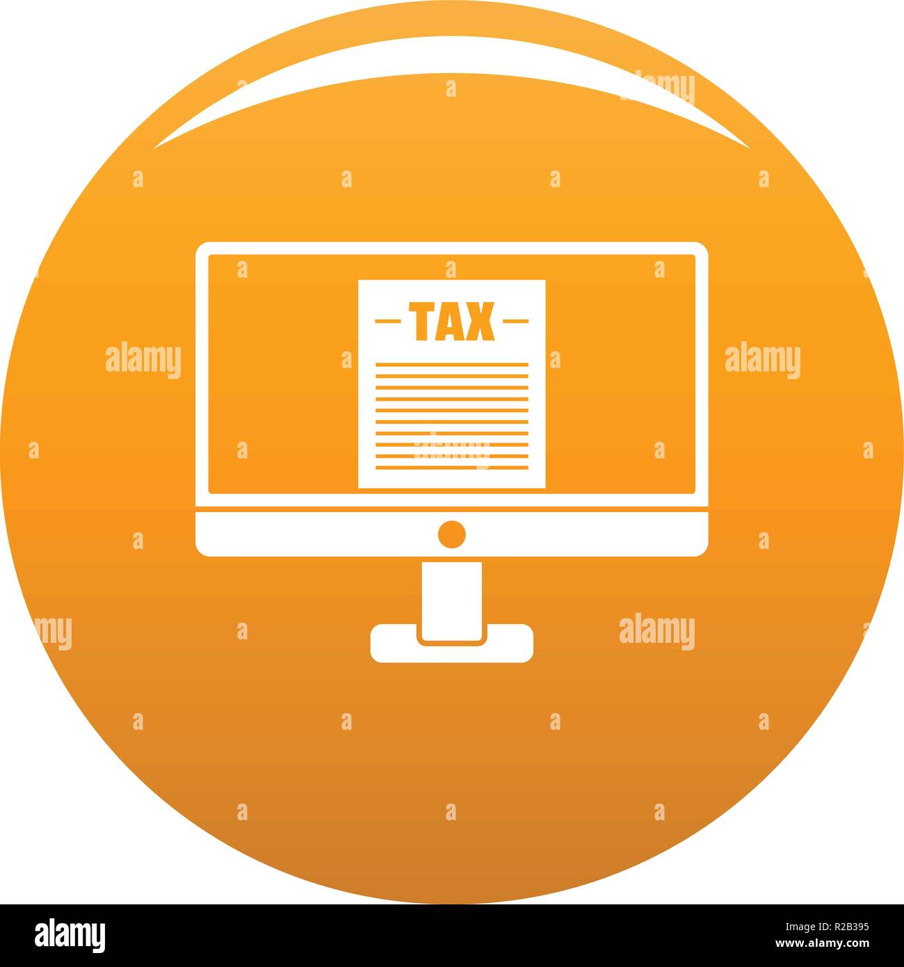 Tax by computer icon. Simple illustration of tax by computer vector ...