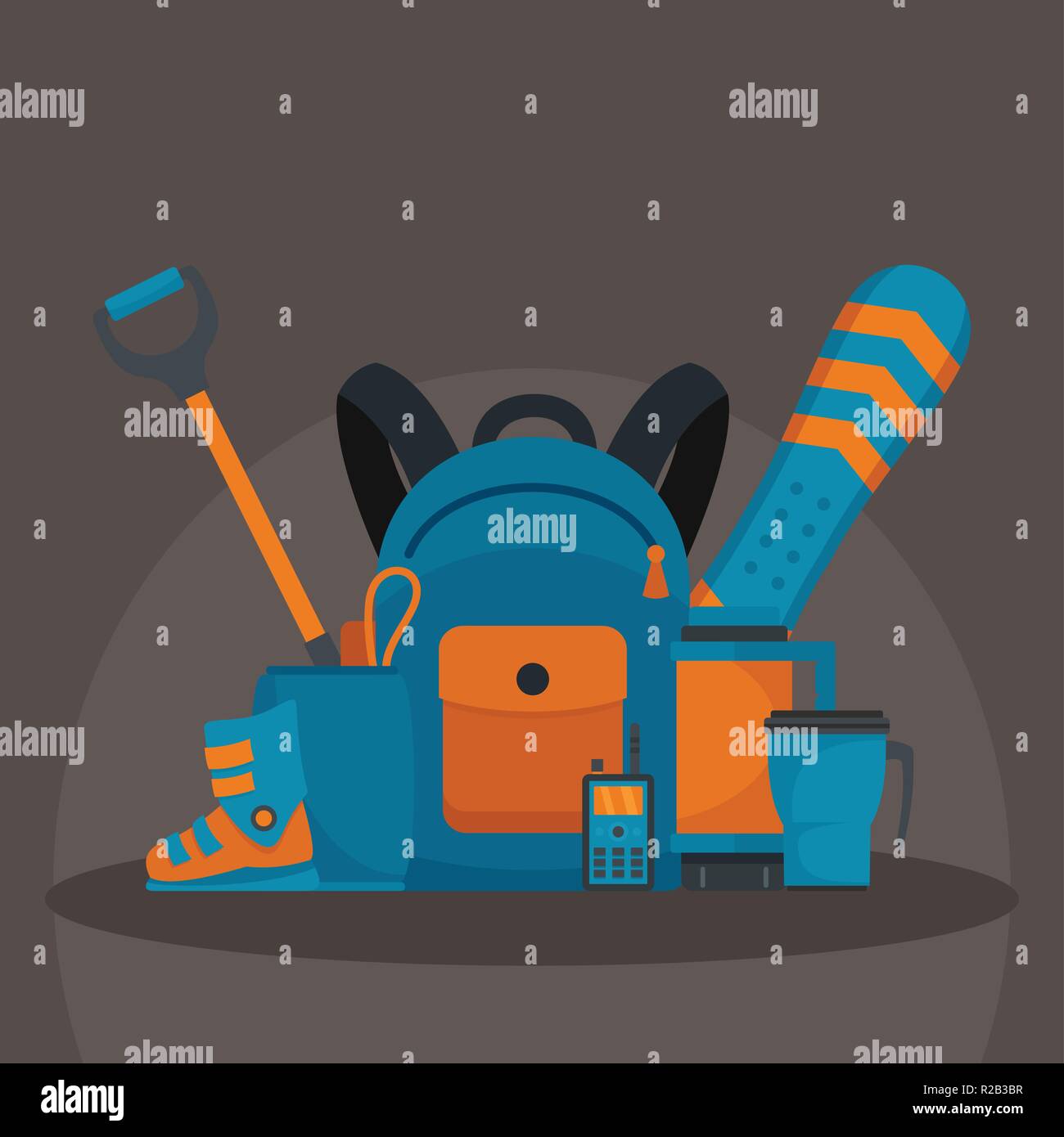 Hiking background. Flat illustration of hiking vector background for ...