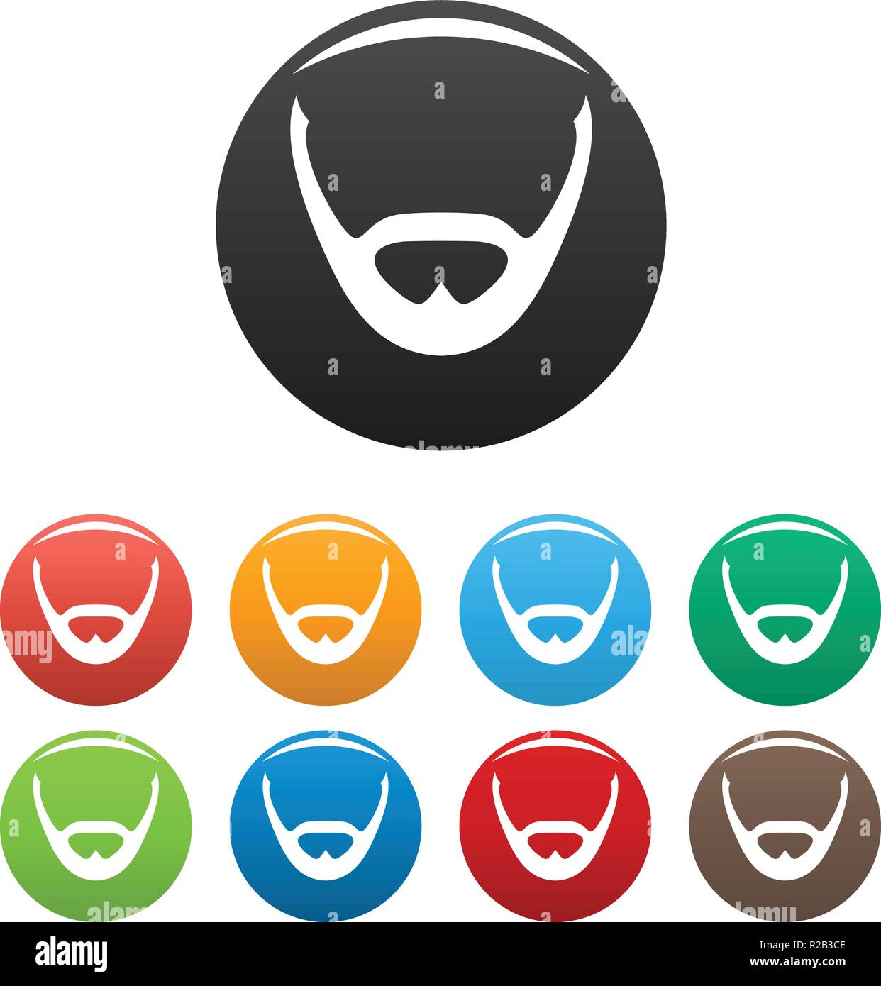 Beard and whiskers icon. Simple illustration of beard and whiskers ...