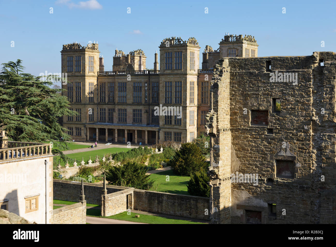 Hardwick Hall, Elizabethan country house in Derbyshire, England Stock ...