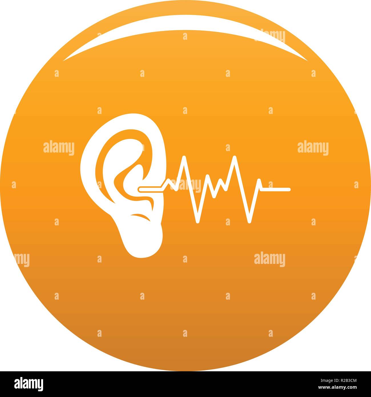 Ear icon. Simple illustration of ear vector icon for any design orange ...