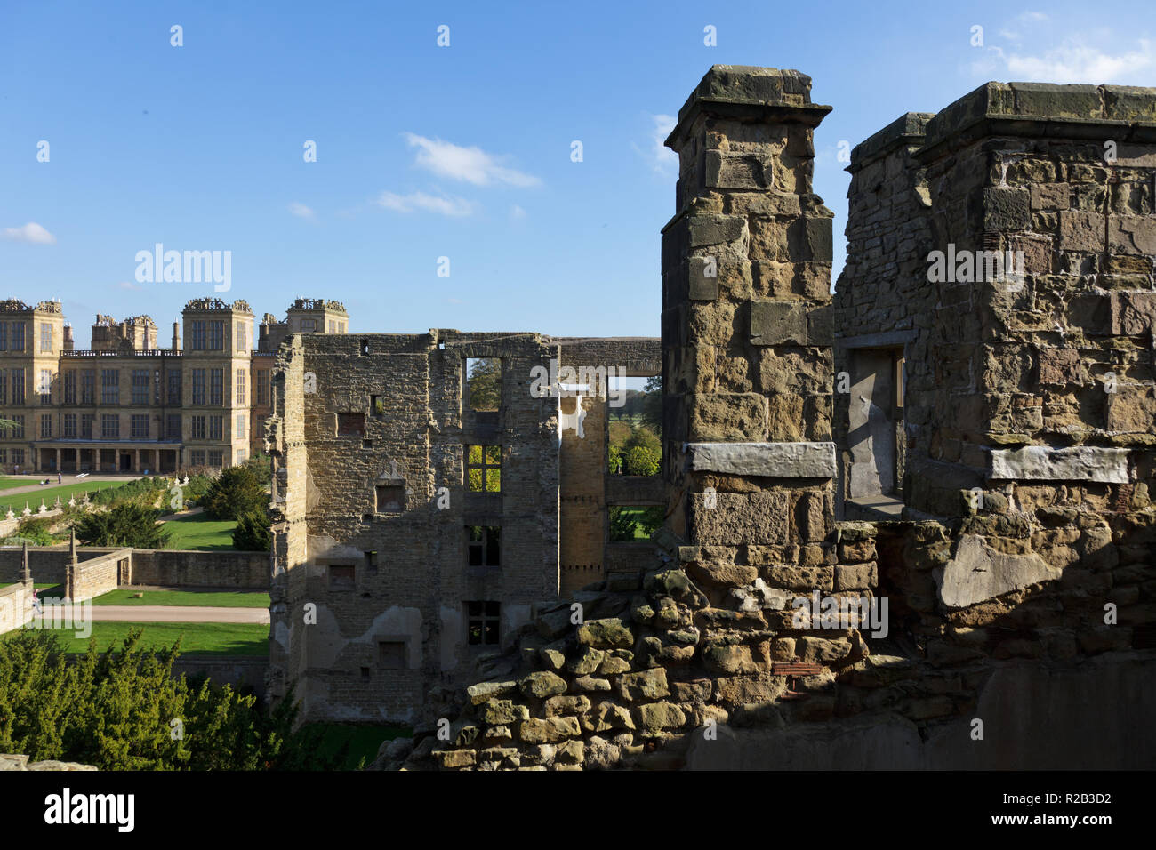 Hardwick Hall, Elizabethan country house in Derbyshire, England Stock ...