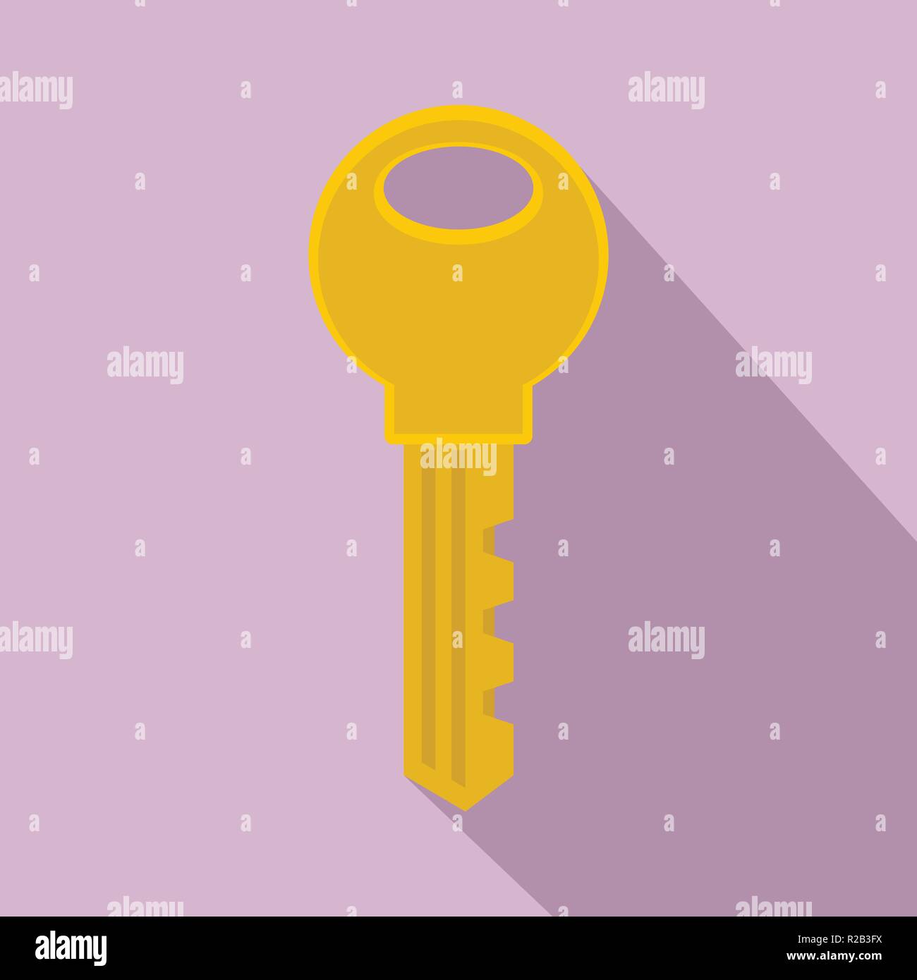 Gold key icon. Flat illustration of gold key vector icon for web design ...