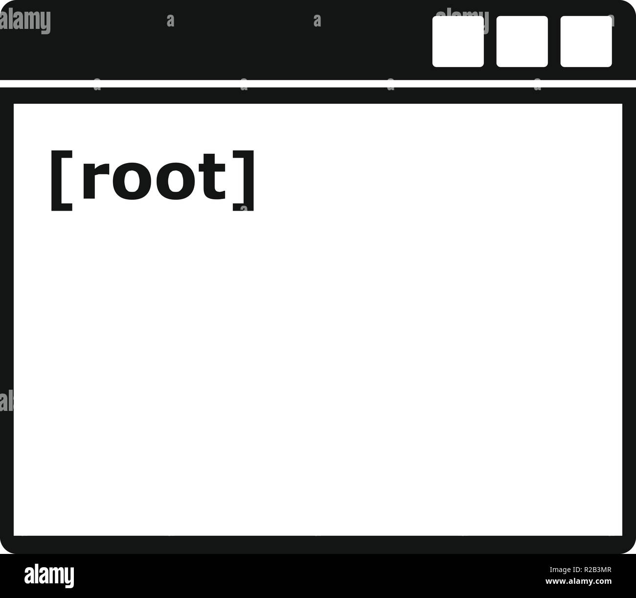 Root window icon. Simple illustration of root window vector icon for ...