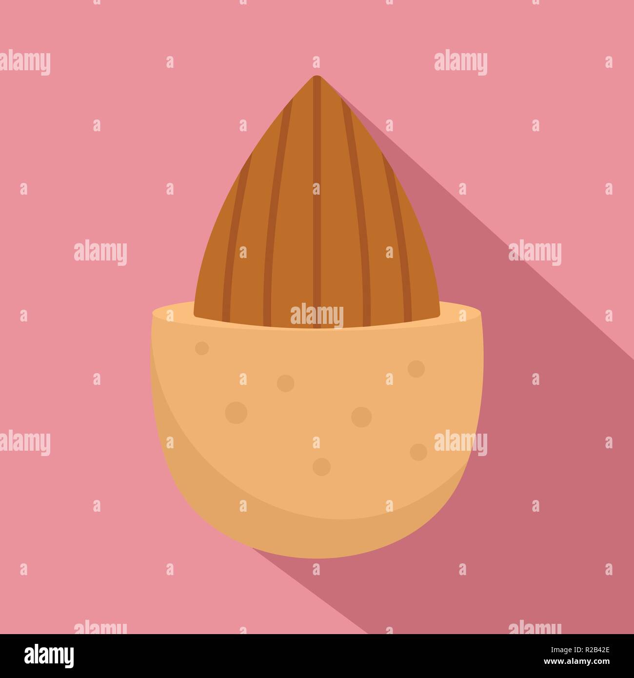 Half shell almond icon. Flat illustration of half shell almond vector ...
