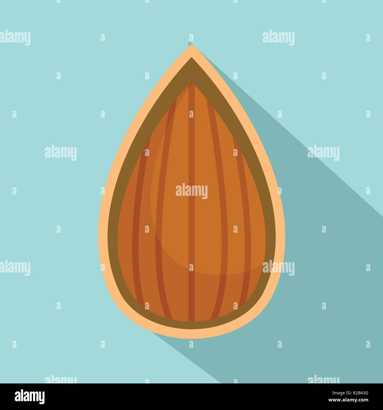 Almond in shell icon. Flat illustration of almond in shell vector icon ...