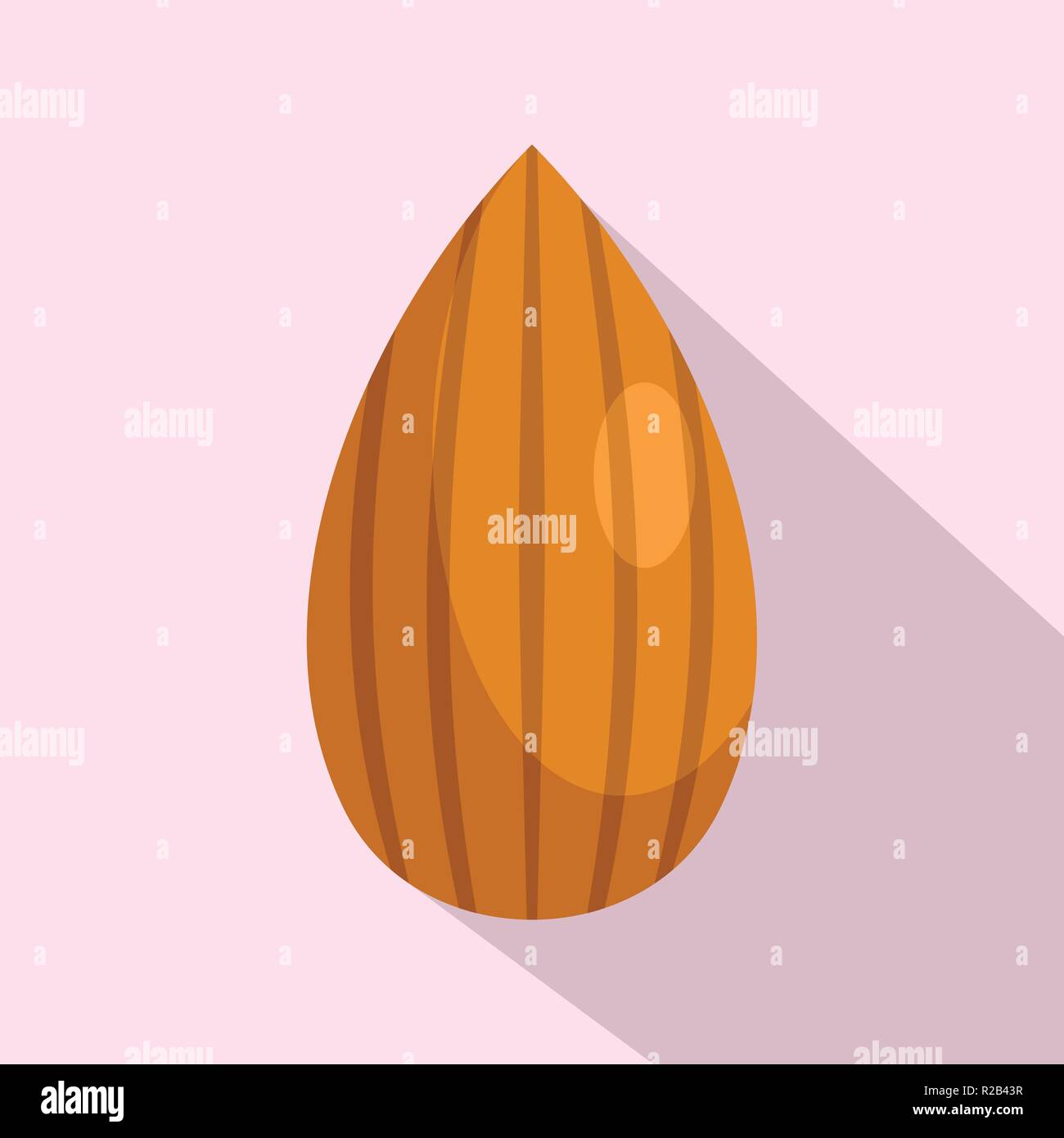 Almond nut icon. Flat illustration of almond nut vector icon for web ...