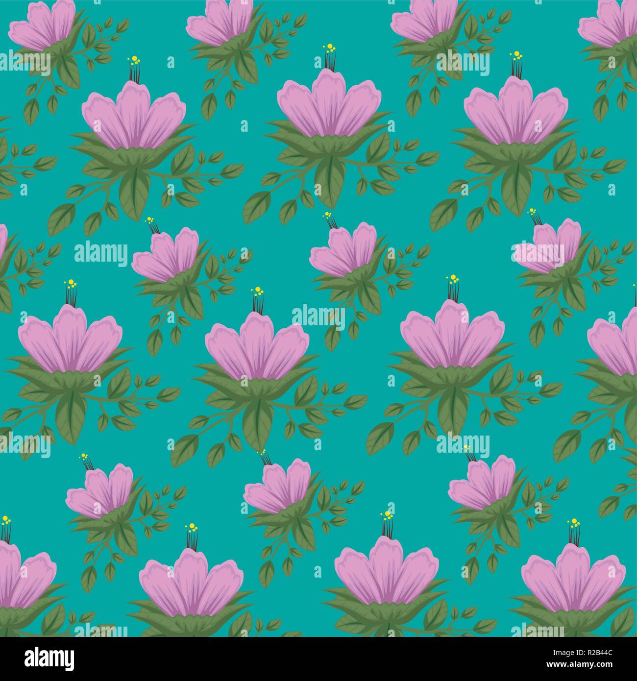 natural flowers with leaves design background Stock Vector Image & Art ...