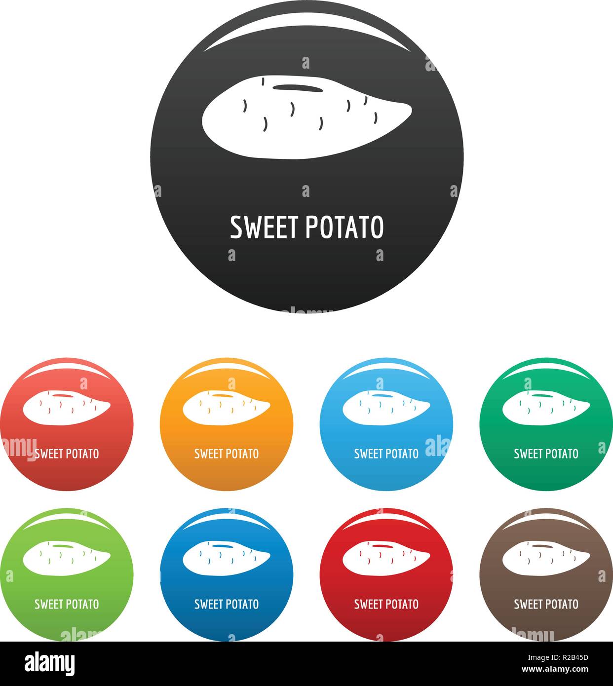Sweet potato icon. Simple illustration of sweet potato vector icons set ...