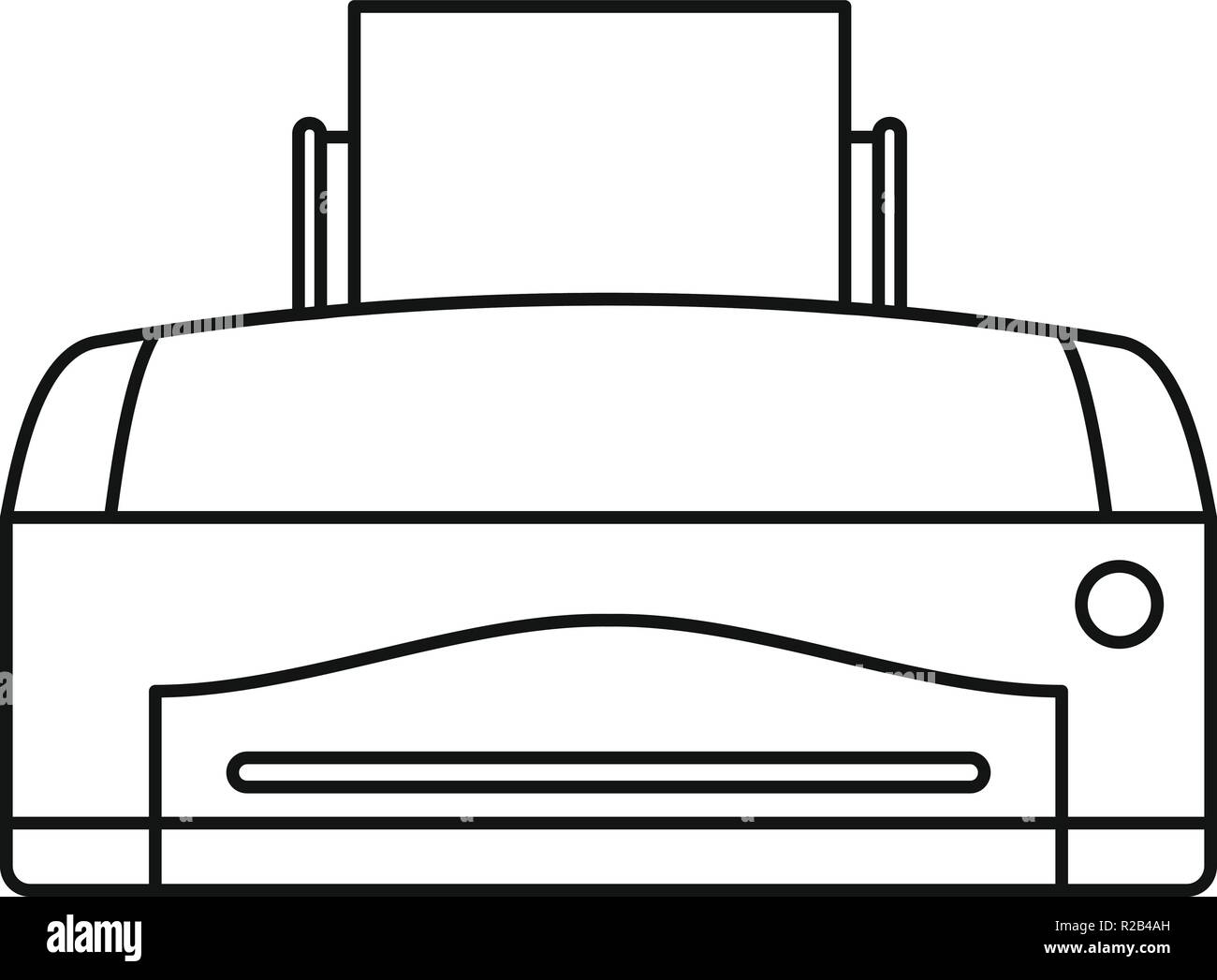 Color home printer icon. Outline illustration of color home printer ...