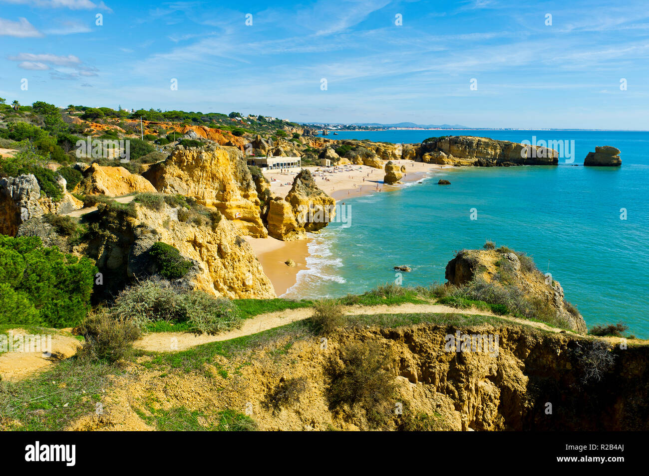 Unusual rock formations, Praia Sao Rafael, Sao Rafael Beach, Algarve ...