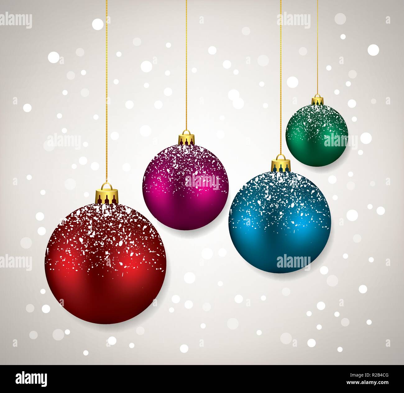 vector winter holiday illustration with christmas balls. colorful ...