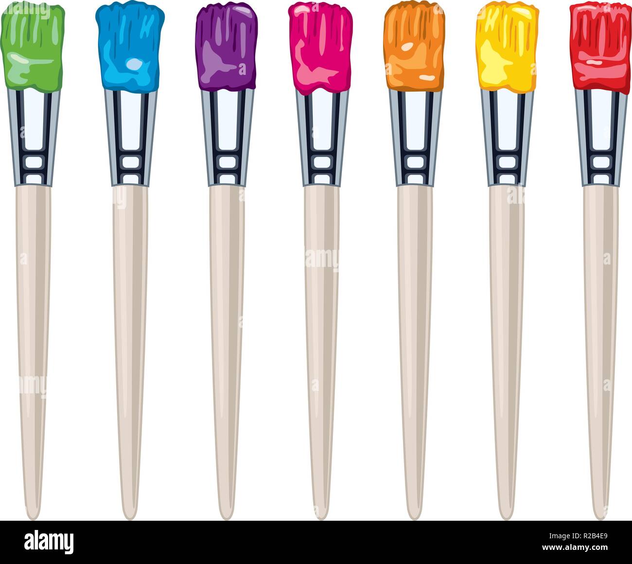 Paint brushes isolated Stock Vector Images - Alamy