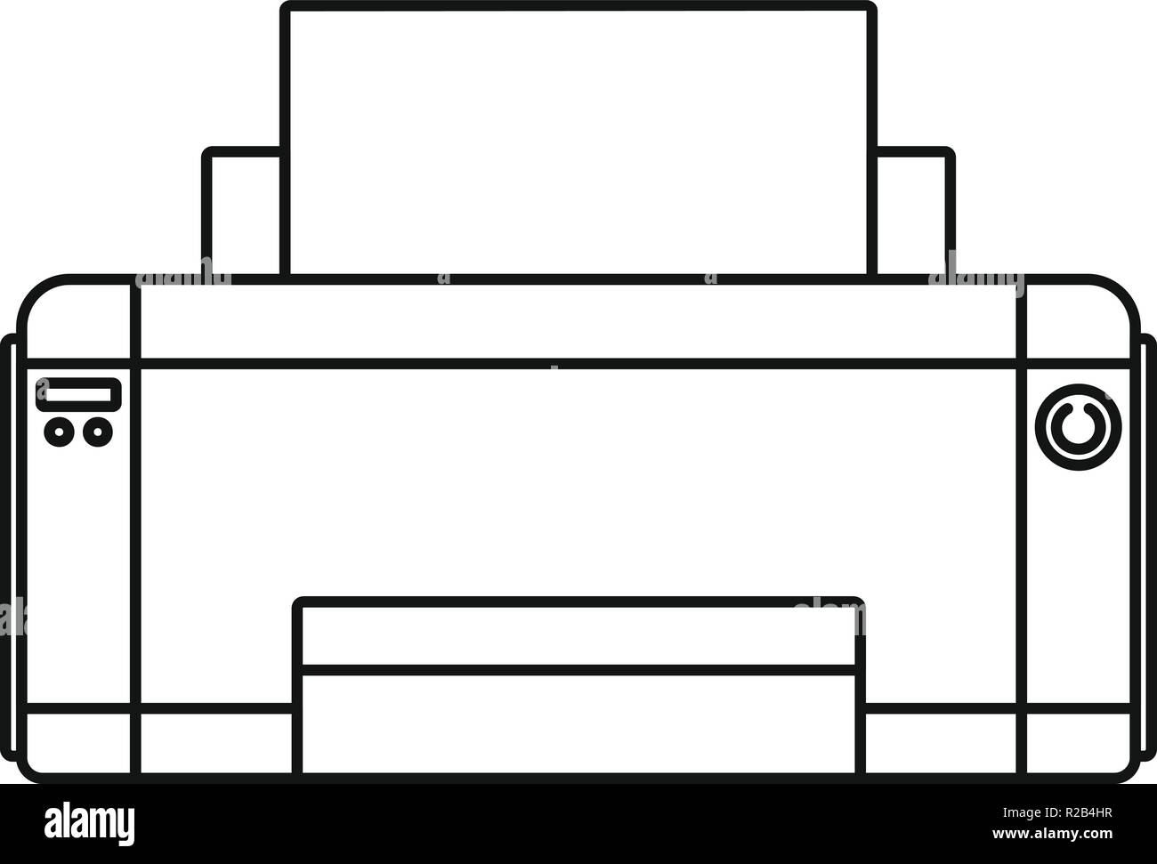 Black ink printer icon. Outline illustration of black ink printer ...