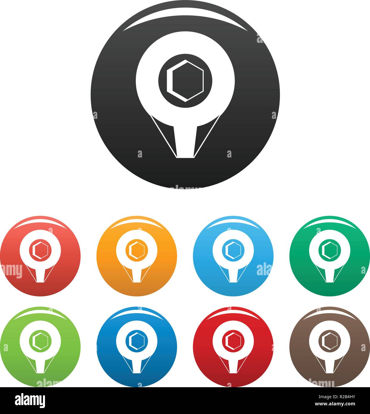 Mark pin icon. Simple illustration of mark pin vector icons set color ...