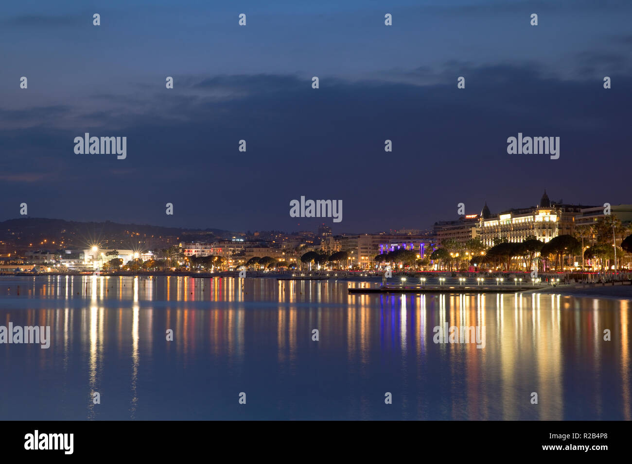 The Promenade de la Croisette, Cannes, France at dusk Stock Photo - Alamy
