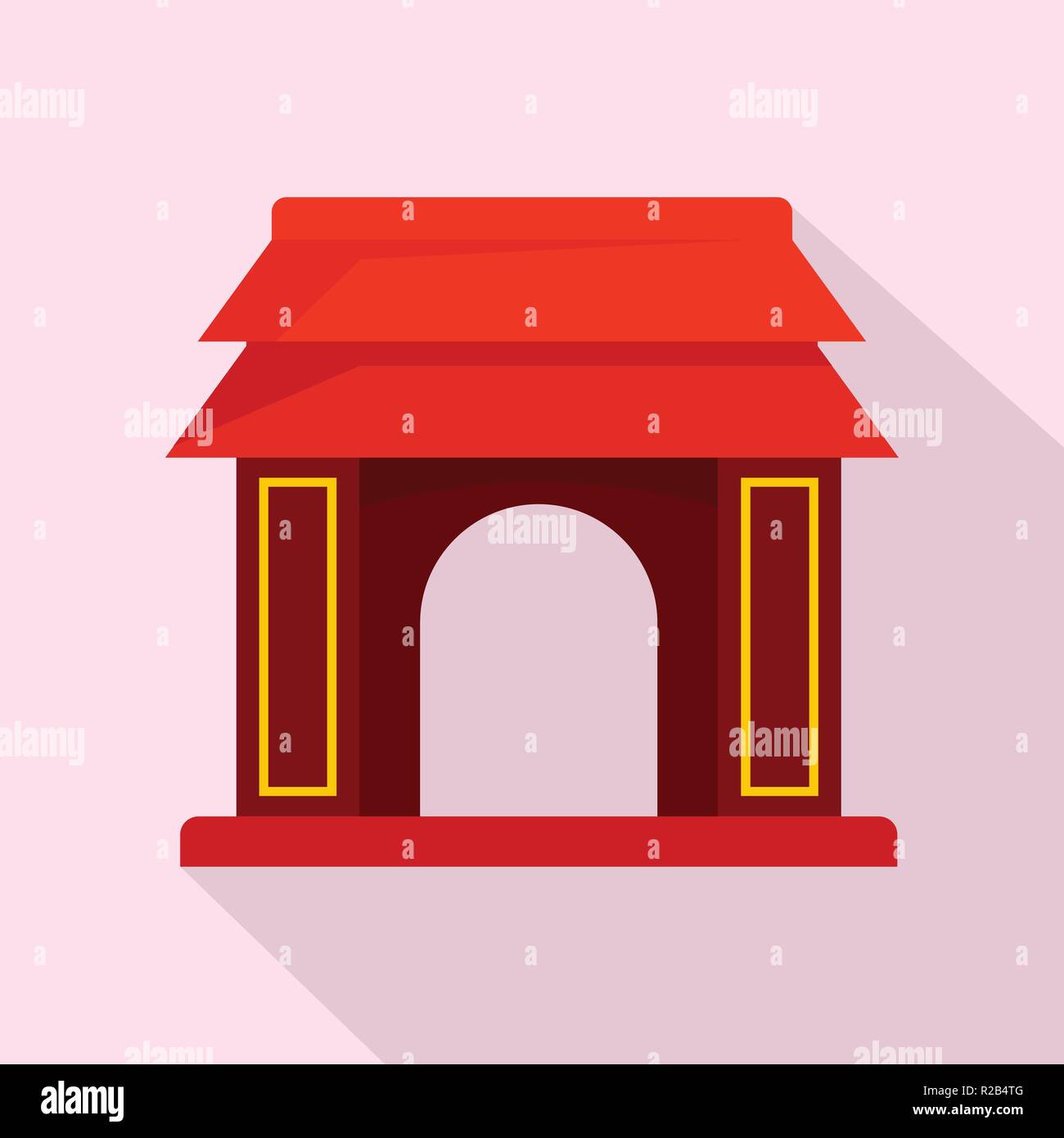 Asian gate icon. Flat illustration of asian gate vector icon for web ...