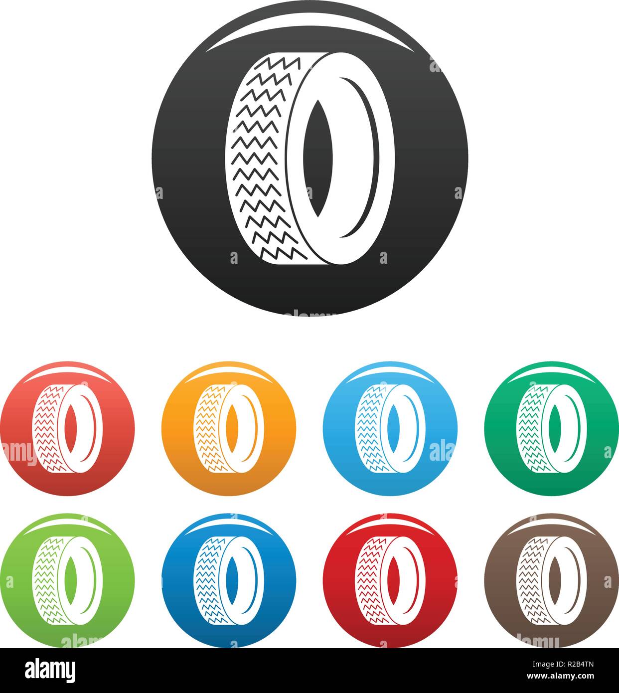 Vehicle tire icon. Simple illustration of vehicle tire vector icons set ...