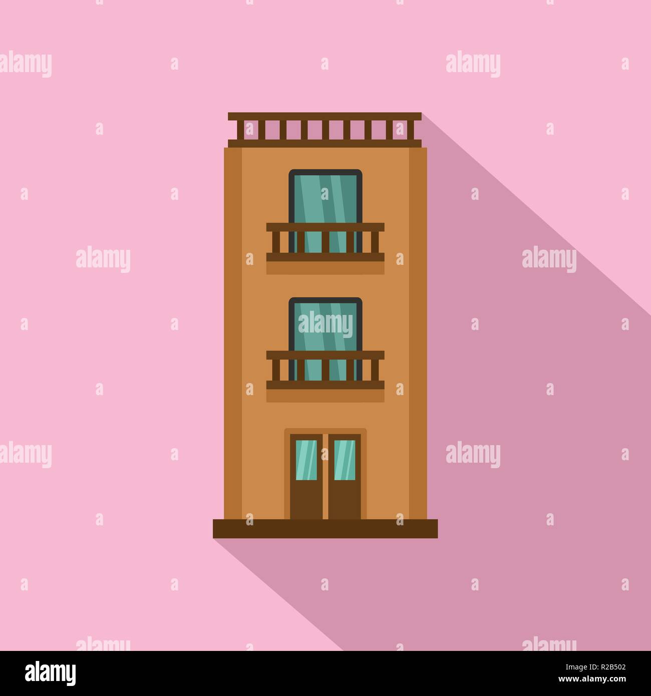 Two floor house icon. Flat illustration of two floor house vector icon ...