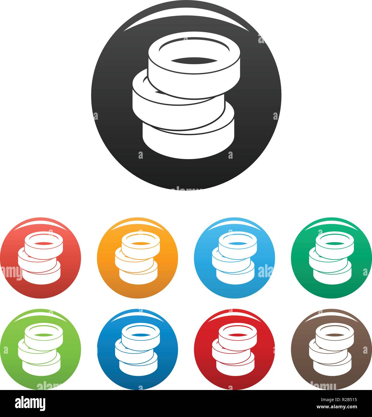 Stack of tire icon. Simple illustration of stack of tire vector icons ...