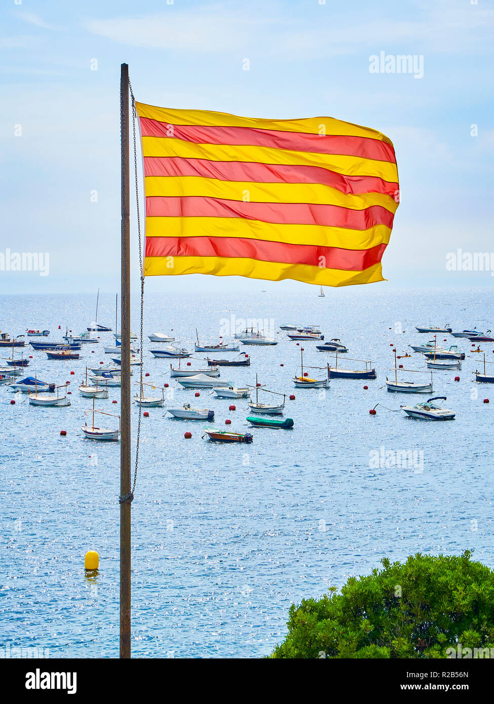 Calella de Palafrugell, Spain - September 15, 2018. Official Flag of ...