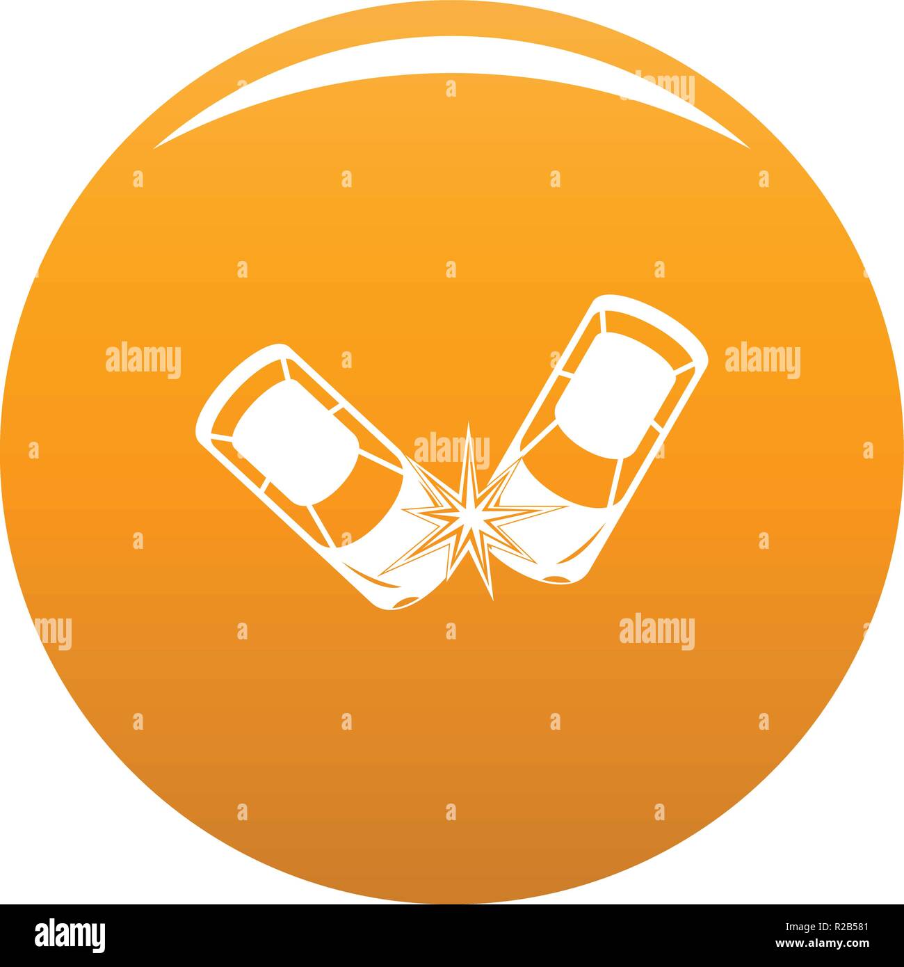 Hard collision icon. Simple illustration of hard collision vector icon ...