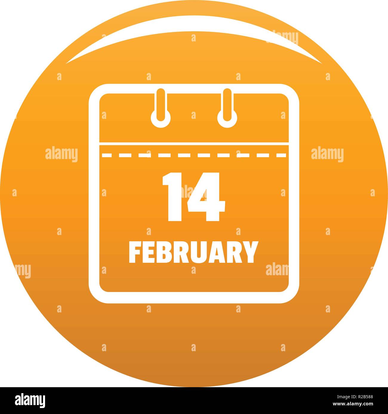 Calendar fourteenth february icon. Simple illustration of calendar ...