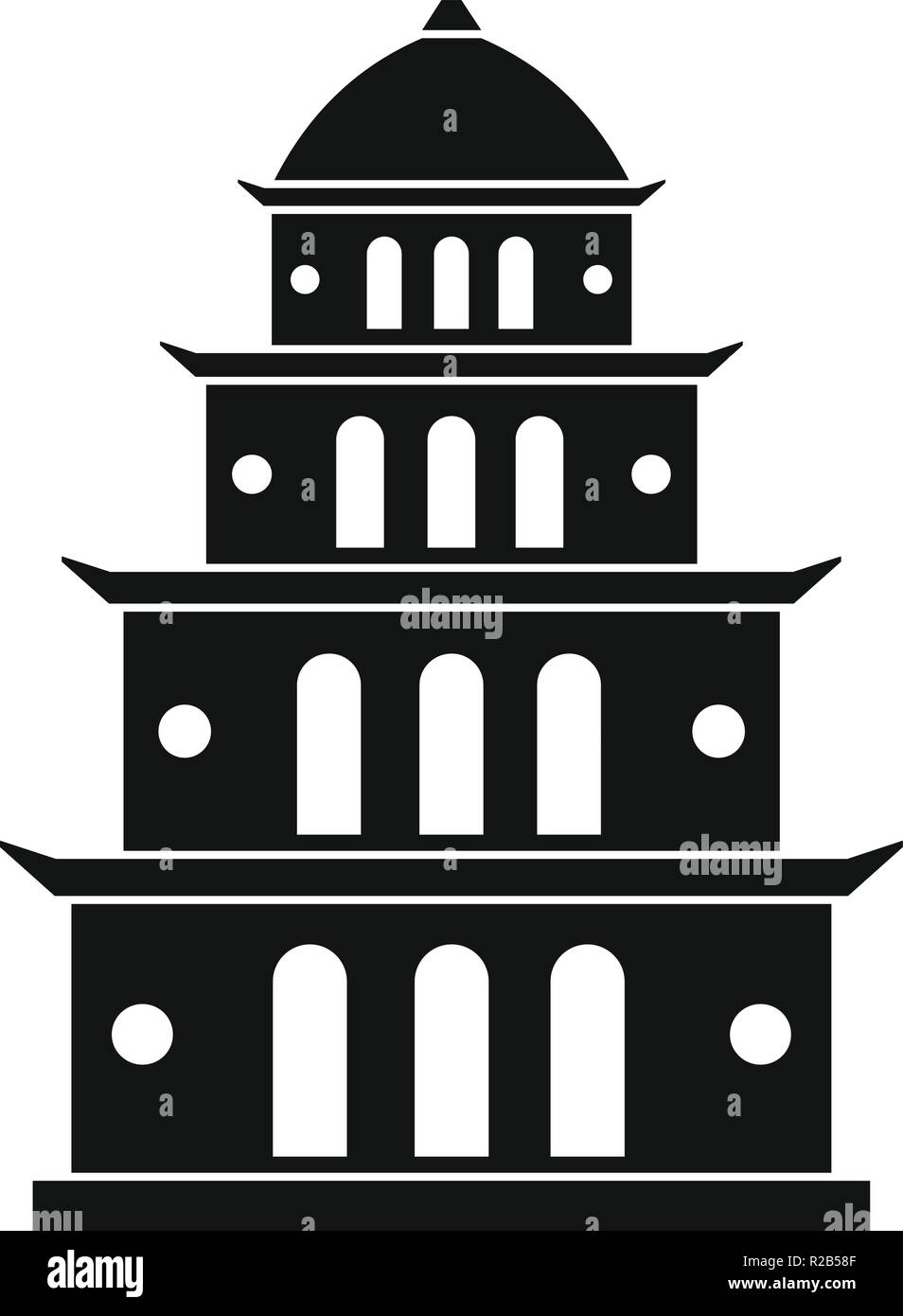 Vietnam temple icon. Simple illustration of vietnam temple vector icon ...