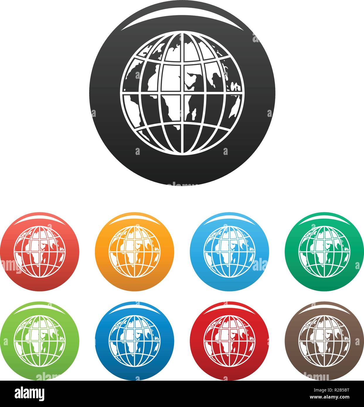 Planet earth icon. Simple illustration of planet earth vector icons set ...
