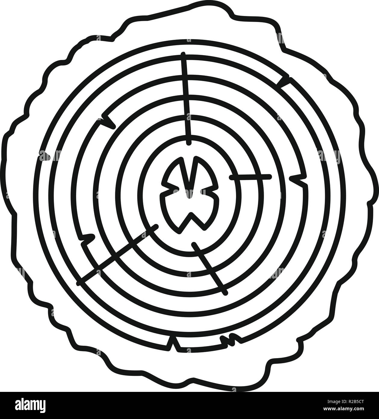 Tree rings icon. Outline illustration of tree rings vector icon for web ...