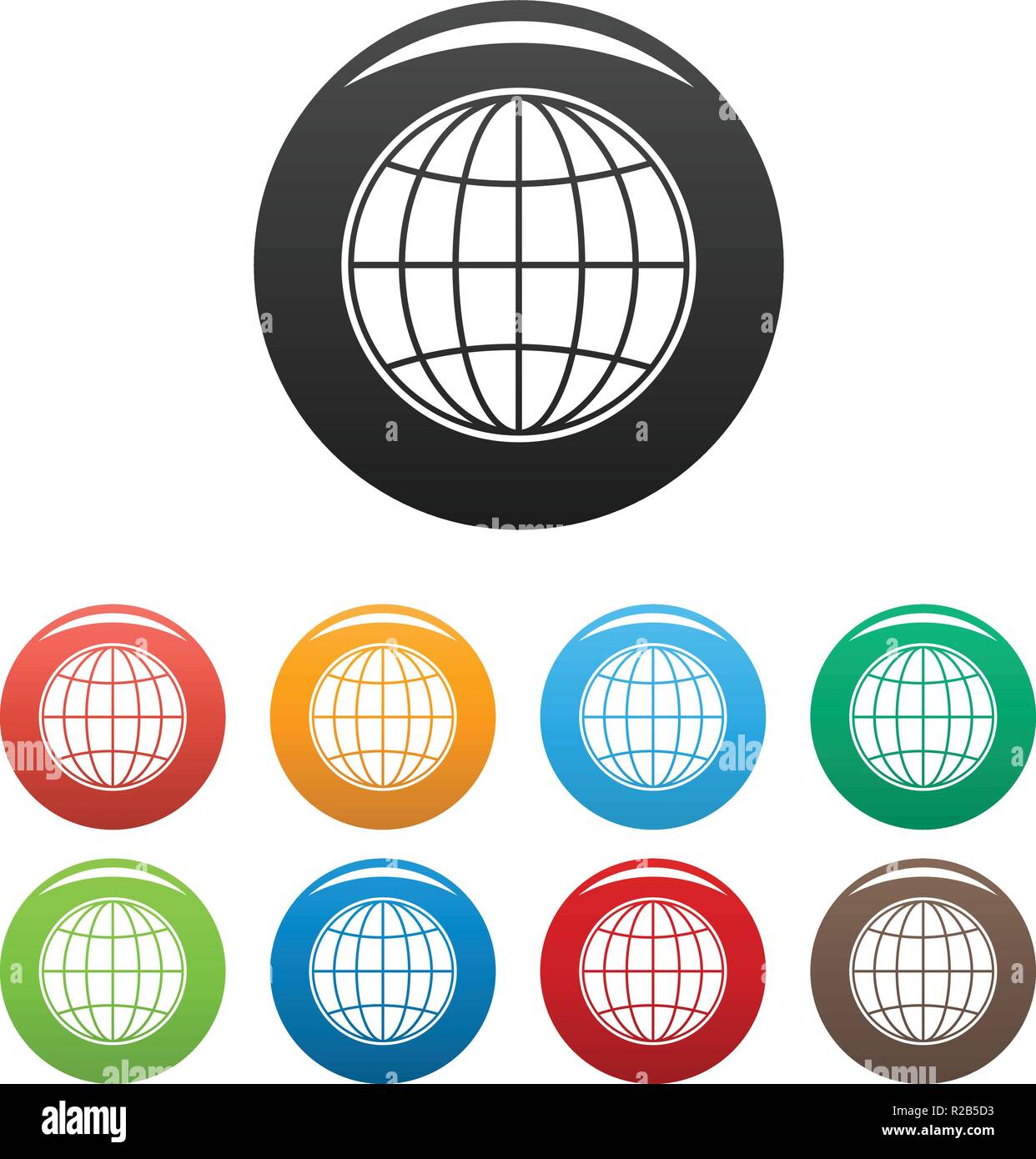 Global icon. Simple illustration of global vector icons set color ...