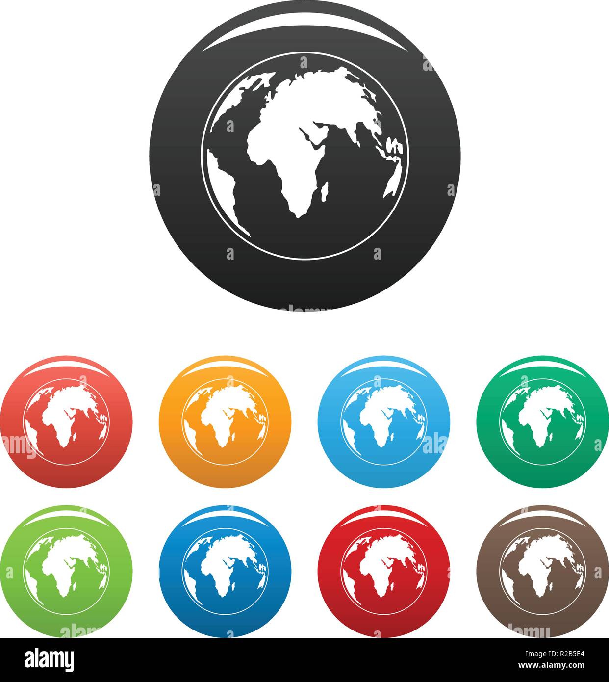 Round planet icon. Simple illustration of round planet vector icons set ...