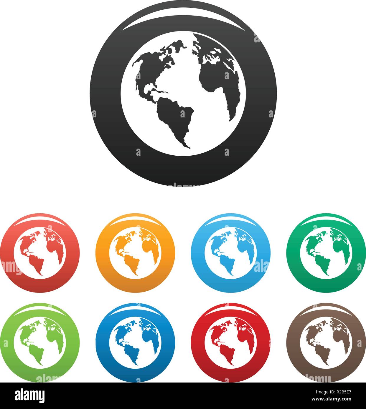 Continent on planet icon. Simple illustration of continent on planet ...