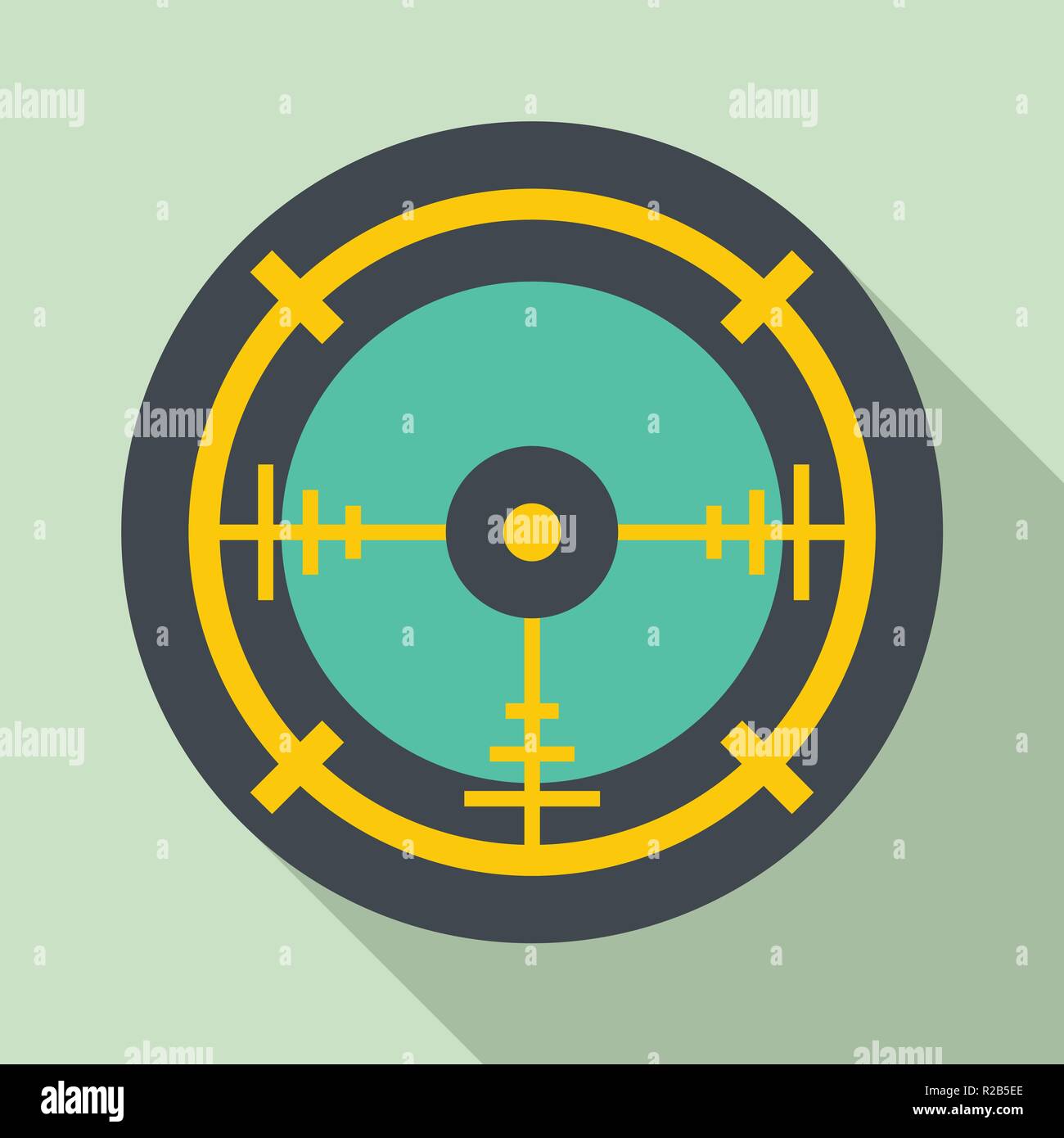Police aim radar icon. Flat illustration of police aim radar vector ...