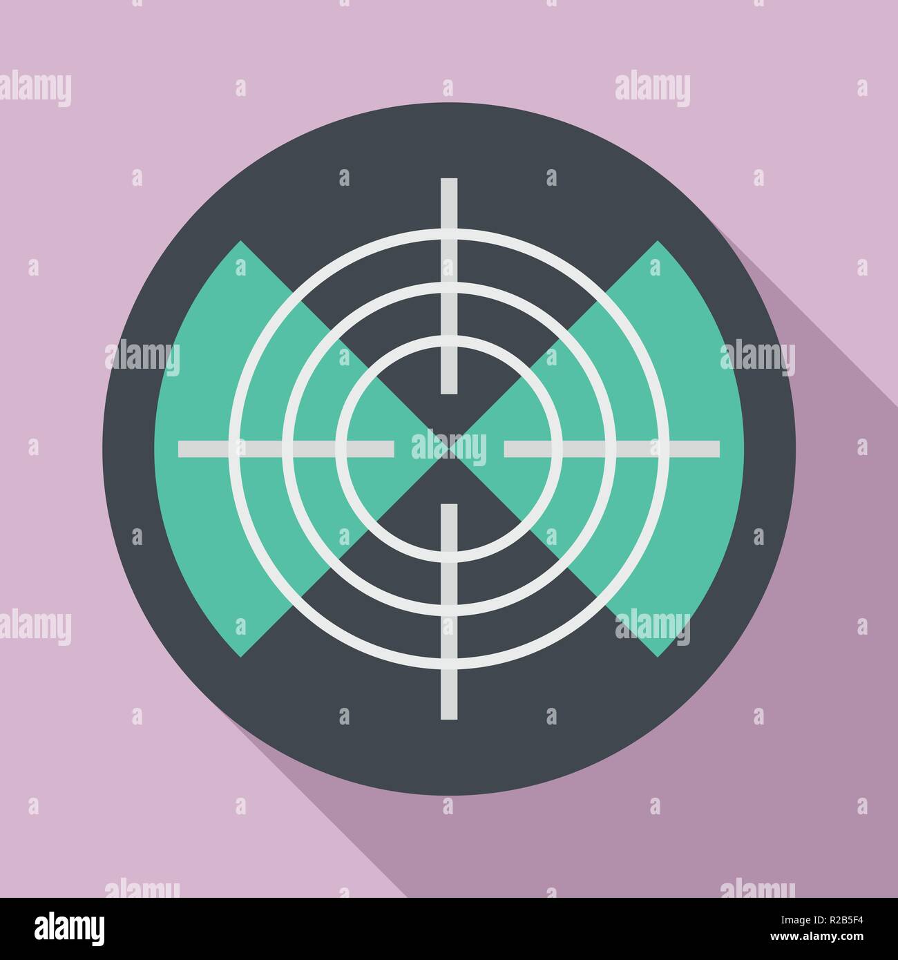 Maritime radar aim icon. Flat illustration of maritime radar aim vector ...