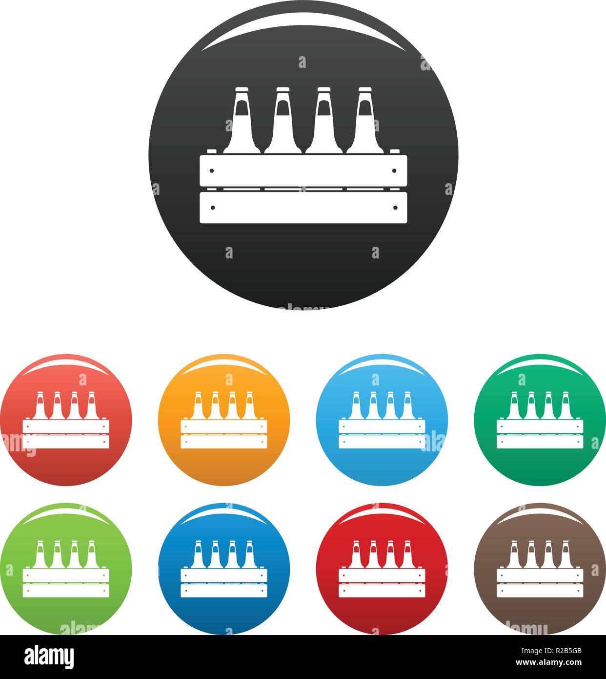 Beer crate icon. Simple illustration of beer crate vector icons set ...