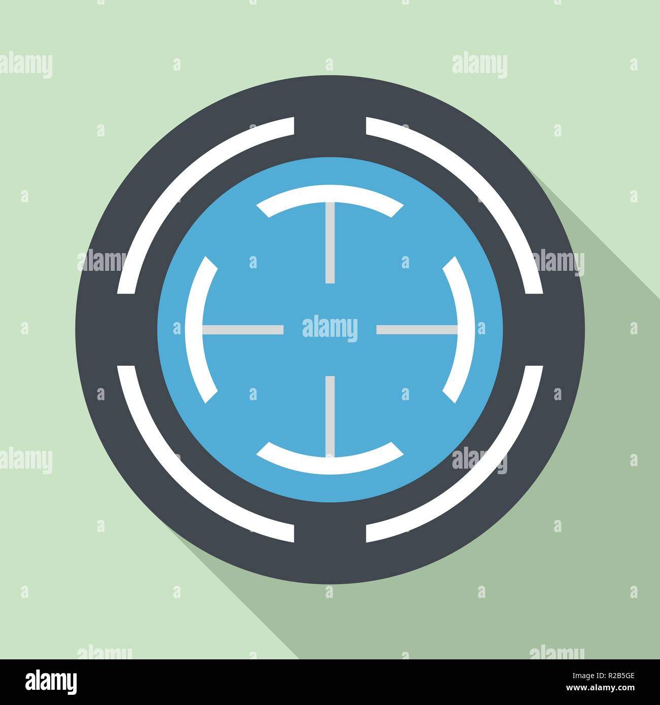 Blue gun aim icon. Flat illustration of blue gun aim vector icon for ...