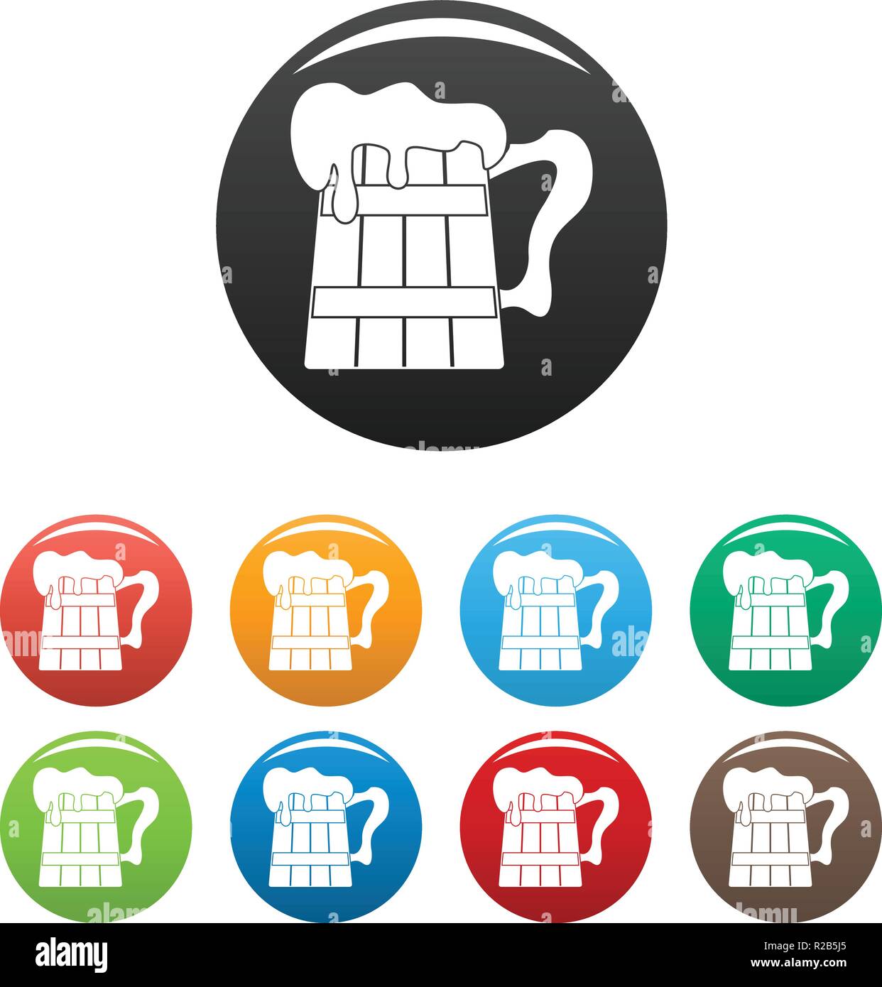 Big beer mug icon. Simple illustration of big beer mug vector icons set ...